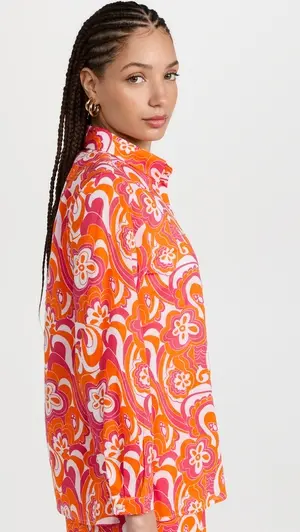 Playa Lucila Retro Top - Pink/orange Print