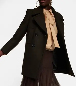 Saint Laurent Wool Gabardine Peacoat