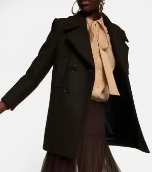 Saint Laurent Wool Gabardine Peacoat