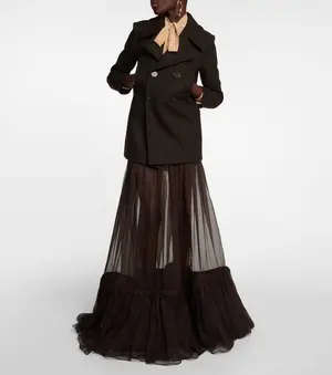 Saint Laurent Wool Gabardine Peacoat