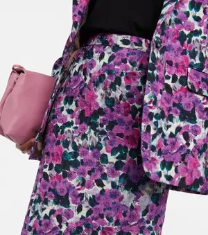 Dries Van Noten Floral Croc-effect Midi Skirt