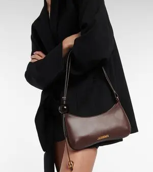 Jacquemus Le Bisou Perle Leather Shoulder Bag - Brown