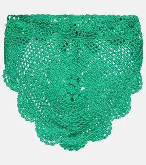 Anna Kosturova Triangular Crochet Top - Green
