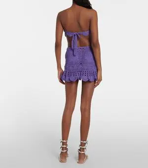 Anna Kosturova Triangular Crochet Top - Purple