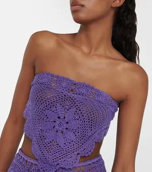 Anna Kosturova Triangular Crochet Top - Purple