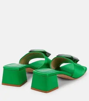 GIANVITO ROSSI Jaipur Embellished Satin Slides