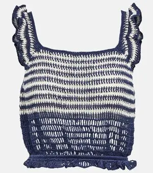 ANNA KOSTUROVA Striped Crochet Top