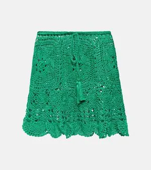 Anna Kosturova Crochet Mini Skirt - Green