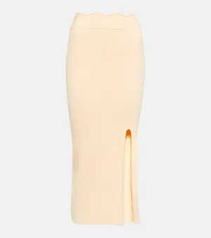Galvan Delia Scalloped Midi Skirt