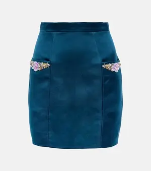 MISS SOHEE Silk Miniskirt With Swarovski® Crystals
