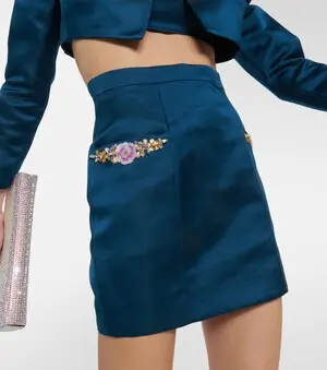 MISS SOHEE Silk Miniskirt With Swarovski® Crystals