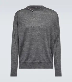 Undercover Embellished Wool Sweater - Grey