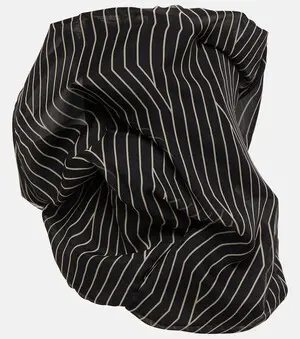 Rick Owens Striped Strapless Silk Top