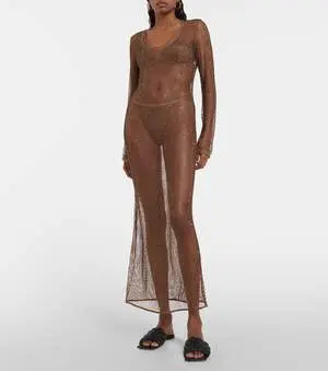 Simkhai Lorenzo Crystal-embellished Beach Cover-up