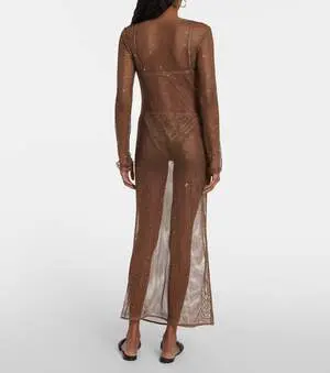 Simkhai Lorenzo Crystal-embellished Beach Cover-up