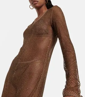 Simkhai Lorenzo Crystal-embellished Beach Cover-up