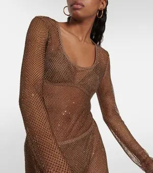 Simkhai Lorenzo Crystal-embellished Beach Cover-up