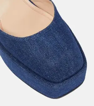 NODALETO Bulla Sofia Denim Platform Pumps - Blue