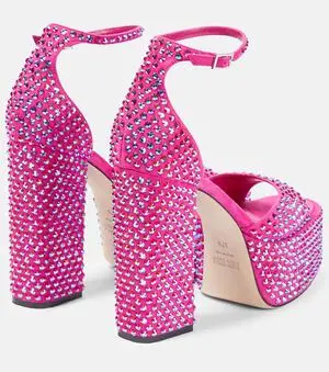 Paris Texas Metal Diamond Embellished Sandals - Pink