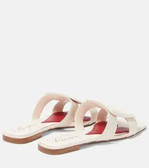 ROGER VIVIER Buckle Leather Sandals - Beige
