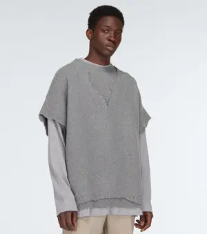 Givenchy Cut & Layer Wool And Cotton Sweater