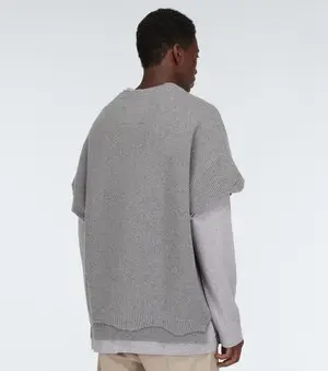 Givenchy Cut & Layer Wool And Cotton Sweater