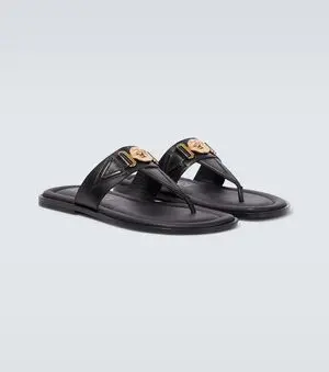 Versace Medusa Leather Thong Sandals