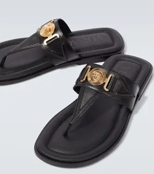Versace Medusa Leather Thong Sandals