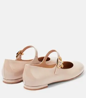 GIANVITO ROSSI Mary Ribbon Ballet Flats