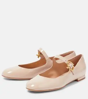 GIANVITO ROSSI Mary Ribbon Ballet Flats