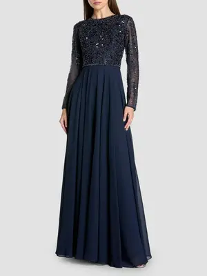 Mac Duggal Embellished A-line Gown - Midnight