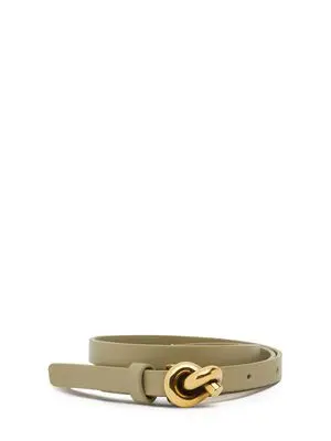 Bottega Veneta 1.2cm Knot Leather Belt Travertine