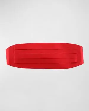 Trafalgar Men & Apos;s Sutton Pleated Satin Cummerbund Red