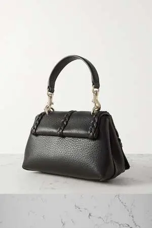 Chloé Net Sustain Penelope Small Tasseled Textured-leather Shoulder Bag