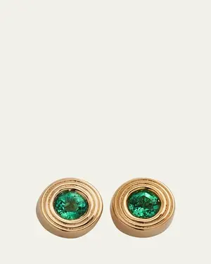 SYDNEY EVAN 14k Yellow Emerald Stud Earrings - Gold
