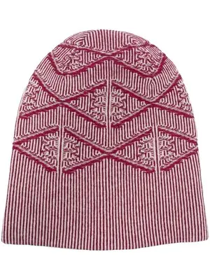 BARRIE Cashmere Monogram Beanie - Pink