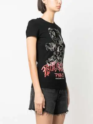 Philipp Plein Crystal-embellished Printed T-shirt - Black