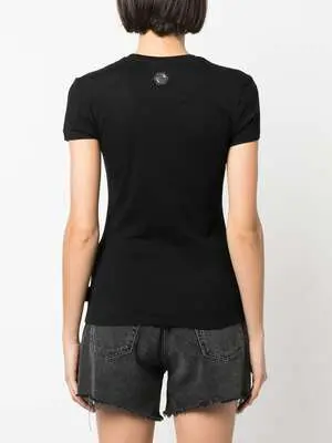 Philipp Plein Crystal-embellished Printed T-shirt - Black