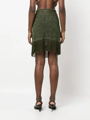 Gcds Fringe-detail Macramé Skirt