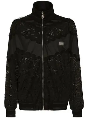 Dolce & Gabbana Cordonetto-lace Zip-up Sweatshirt