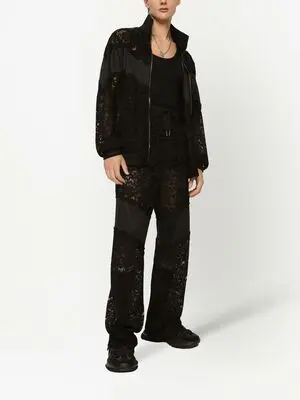 Dolce & Gabbana Cordonetto-lace Zip-up Sweatshirt