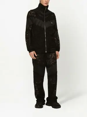 Dolce & Gabbana Cordonetto-lace Zip-up Sweatshirt