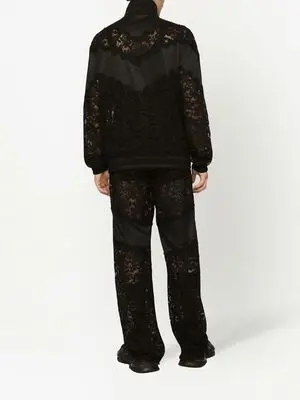 Dolce & Gabbana Cordonetto-lace Zip-up Sweatshirt