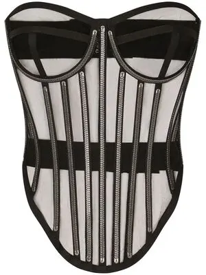 Dolce & Gabbana Tulle Corset Top - Black