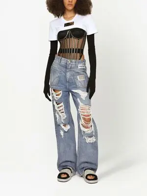 Dolce & Gabbana Tulle Corset Top