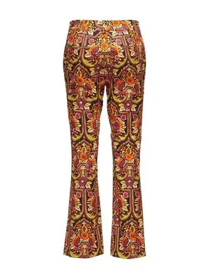 La DoubleJ Floral-print Flared Trousers - Black