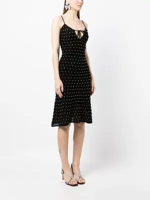SELF-PORTRAIT Bead-embellished Knitted Midi-dress