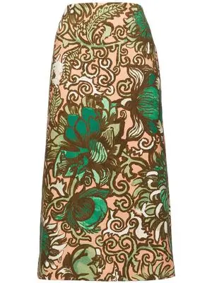 La DoubleJ Floral-print Pencil Skirt