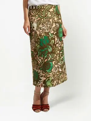 La DoubleJ Floral-print Pencil Skirt