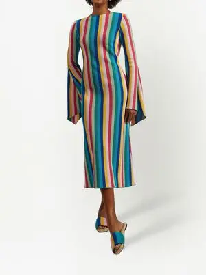 La DoubleJ Vertical-stripe Midi Dress